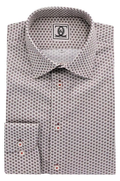 Rust Color Shirt for Men | Rust Dots in Circle | Egyptian Cotton ...