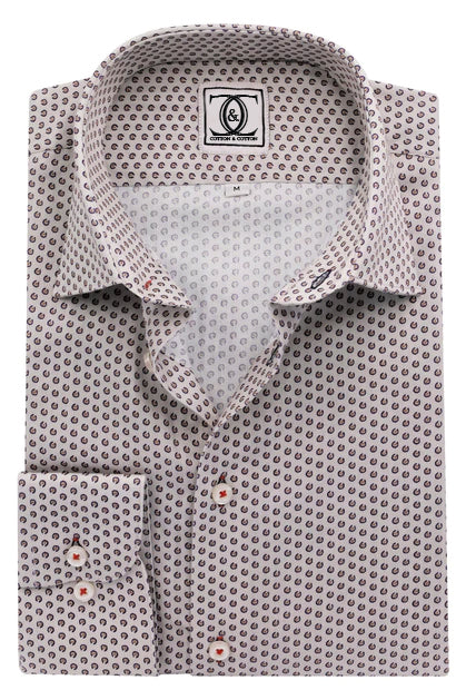 Rust Color Shirt for Men | Rust Dots in Circle | Egyptian Cotton ...